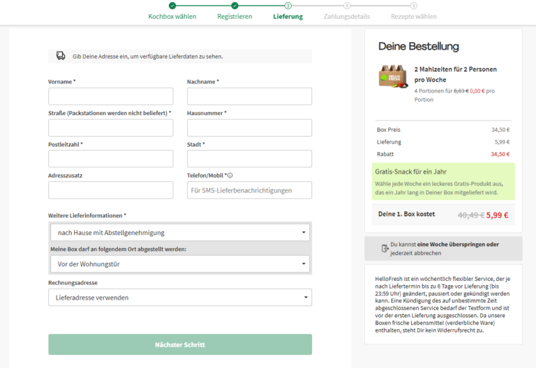 HelloFresh–Login: So funktioniert es - kochbox.net