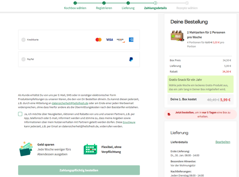 HelloFresh–Login: So funktioniert es - kochbox.net