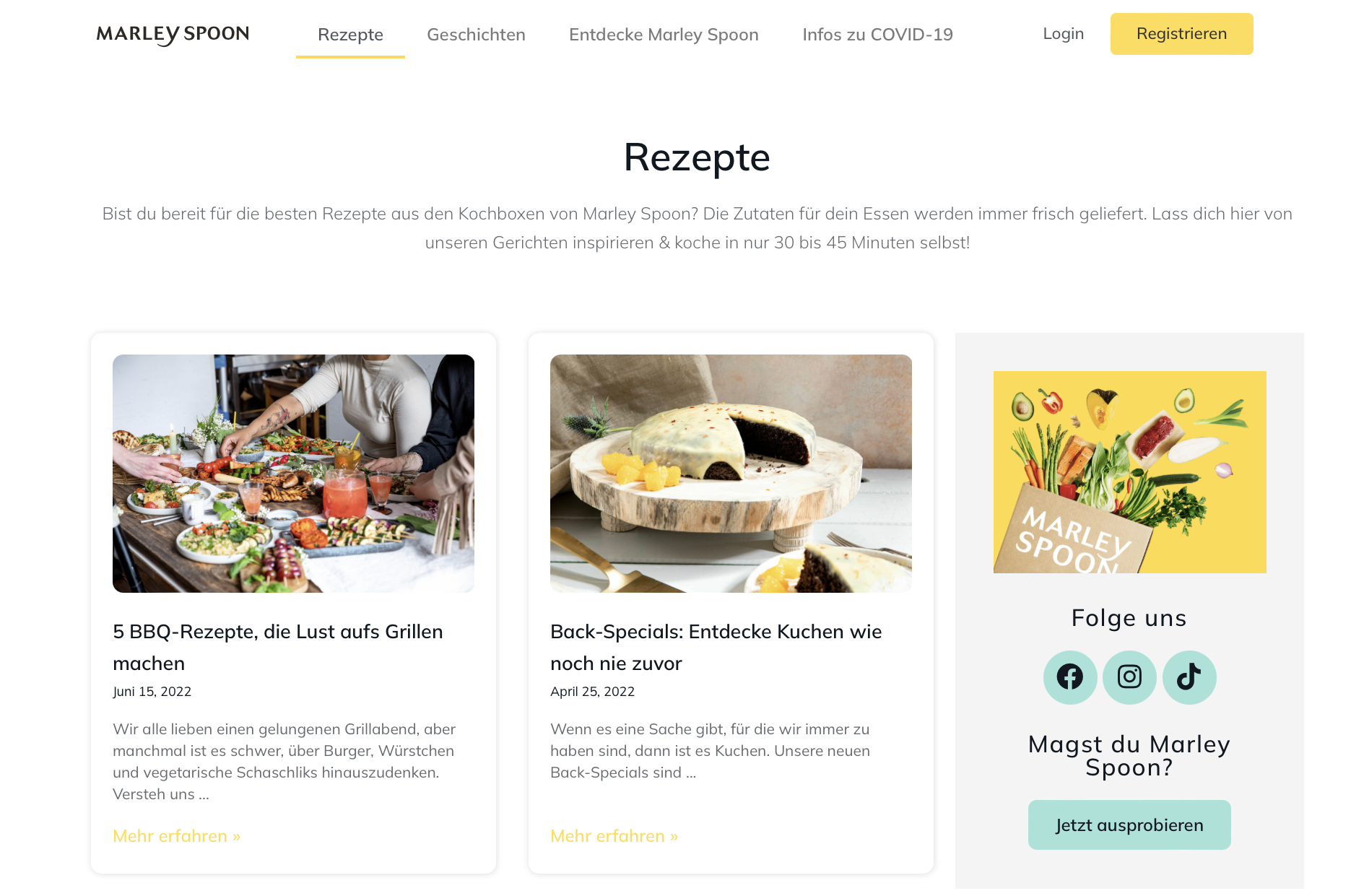 Marley Spoon Alle Rezepte